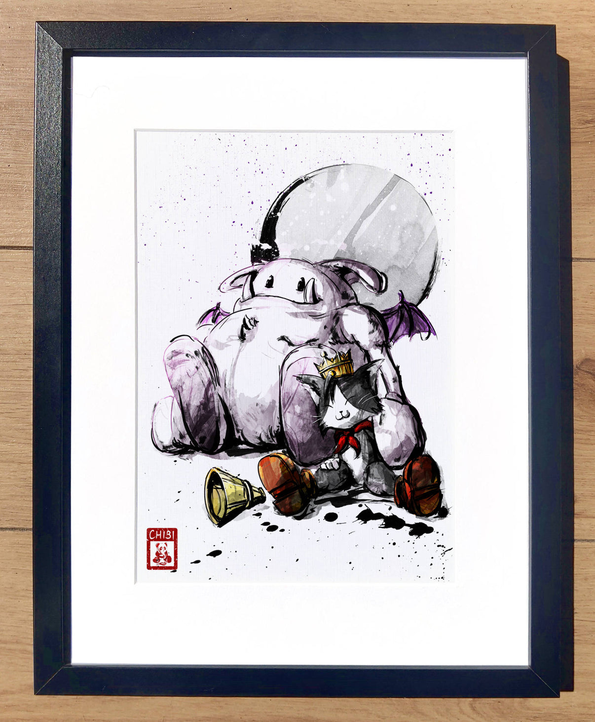 A4 Print - Final Fantasy VII Cait Sith Ink Fanart – Chibi Panda UK