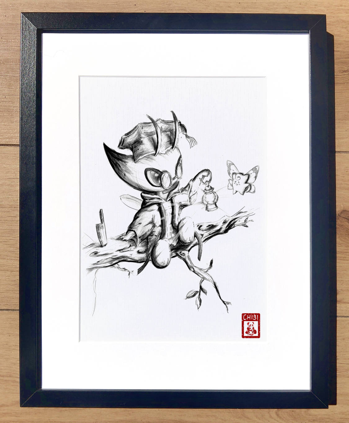 A4 Print - Pokemon x Final Fantasy Celebi Scholar – Chibi Panda UK